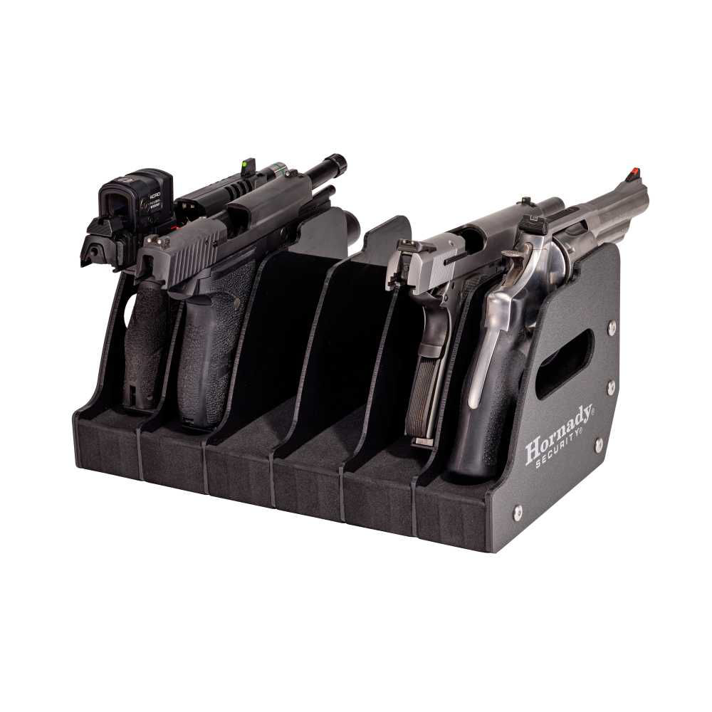 Hornady Accurate Deadly Dependable. 6 Gun Pistol Storage Rack